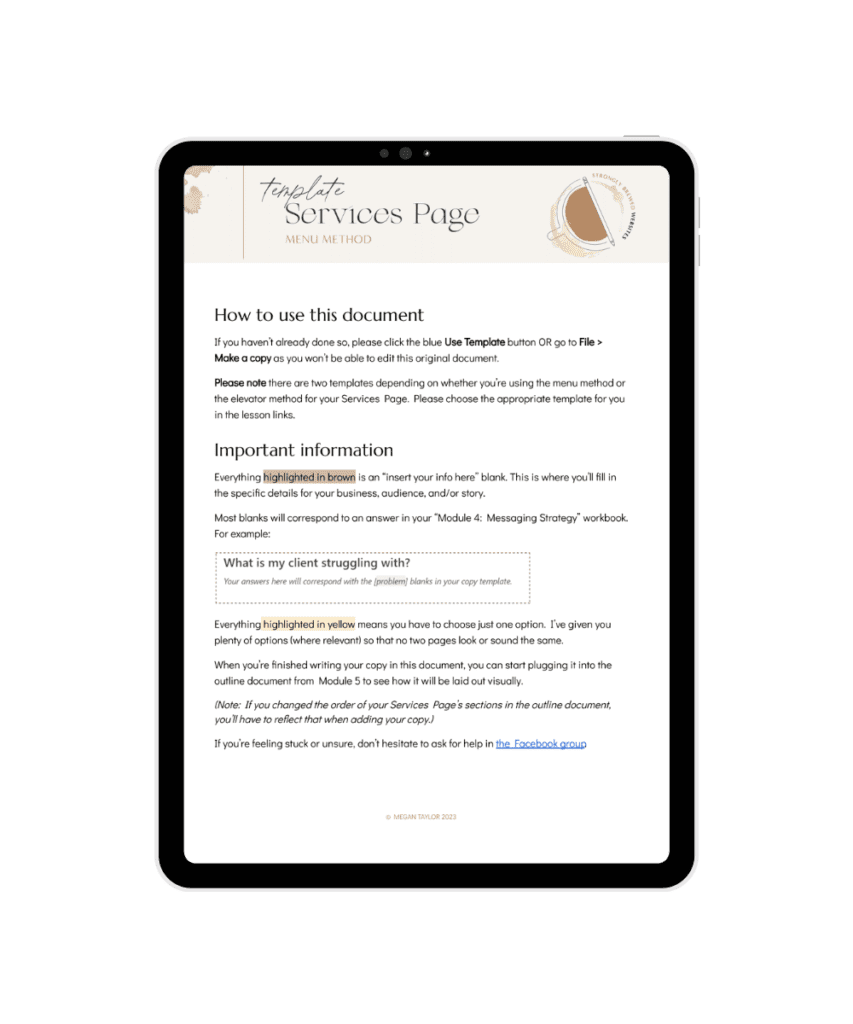 Website Copywriting Course for Online Service Providers